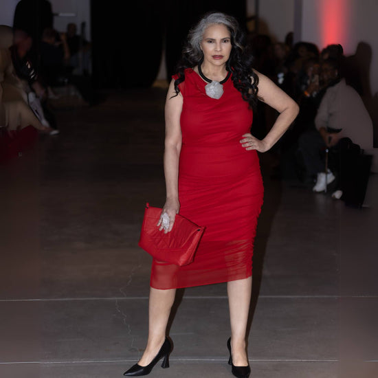 Red Summer Plus Size Mid Size Premium Midi Dress