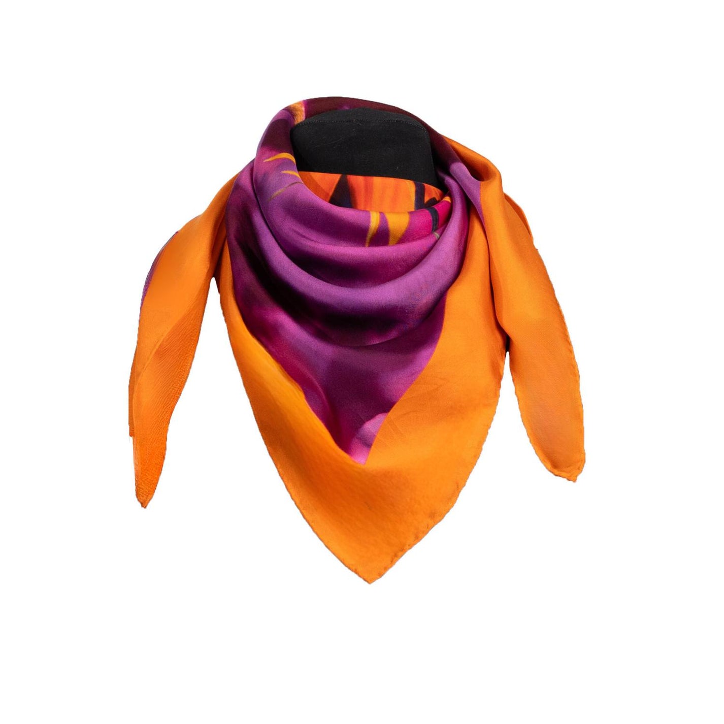 Womens Pink Purple Orange Premium Luxury Silk Scarf