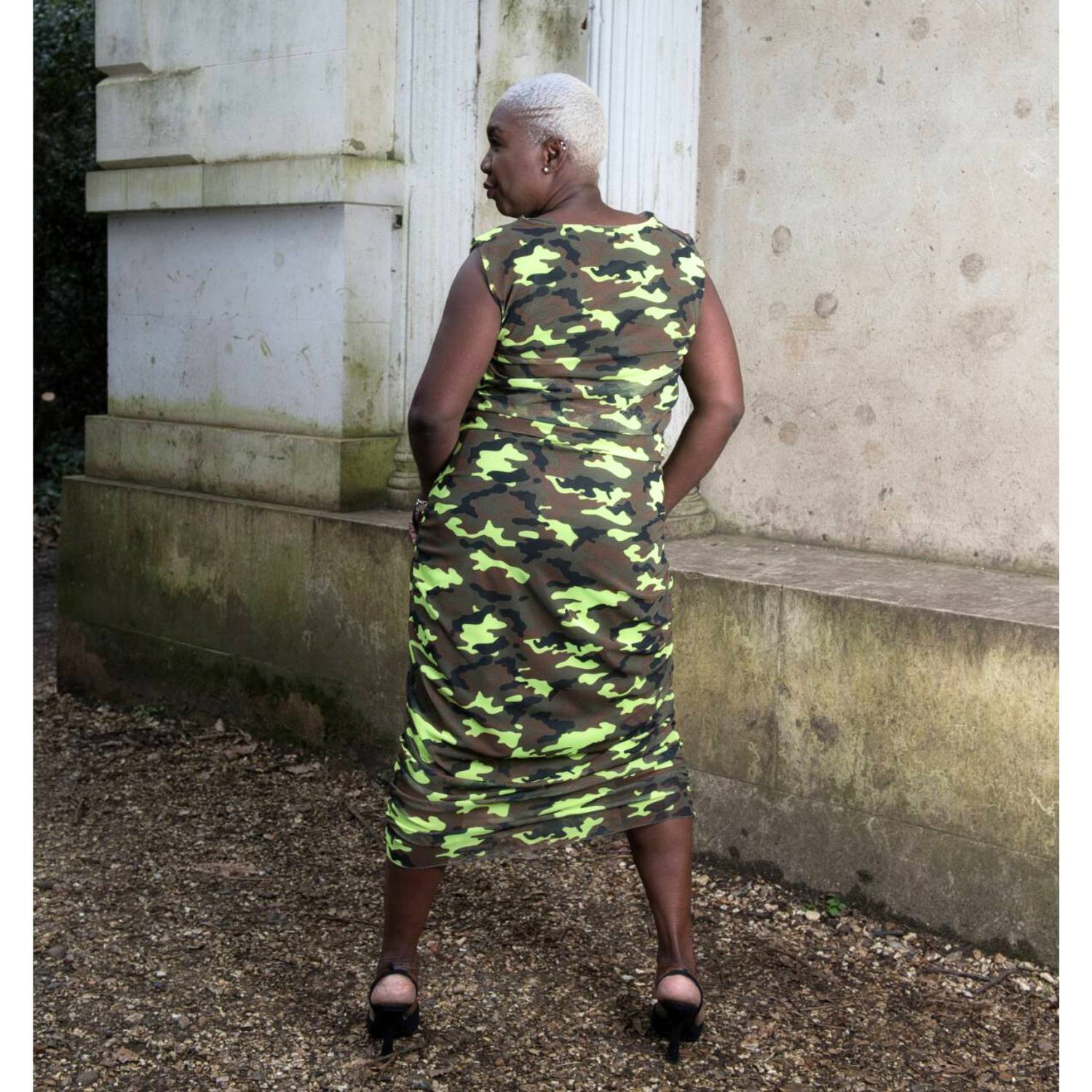 Summer Plus Size Premium Green Yellow Camouflage Camo Dress – Sylvia ...